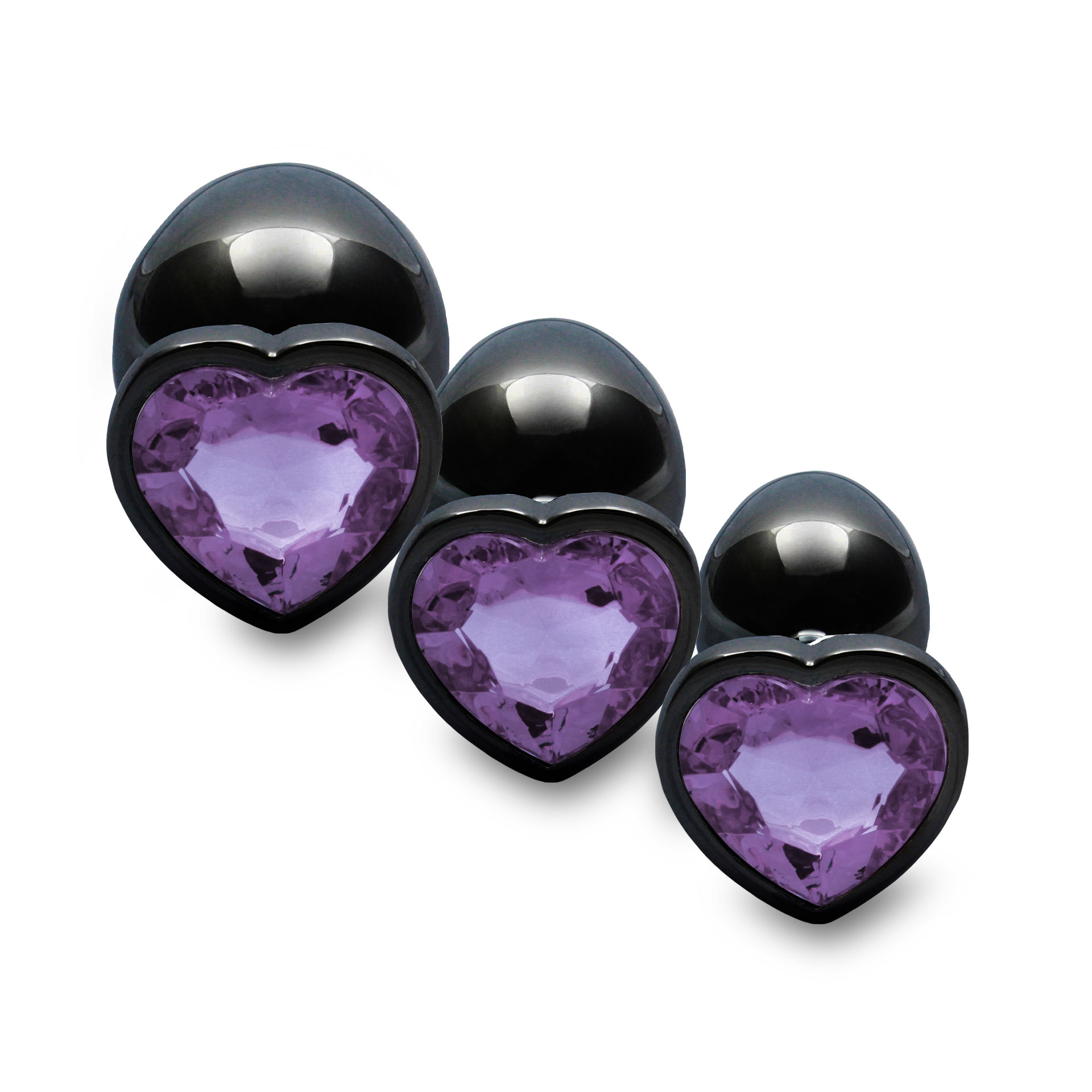 Sextoys Pour Tous Plug Anal Métallique Cœur Gunmetal - Améthyste - OUCH | eBay