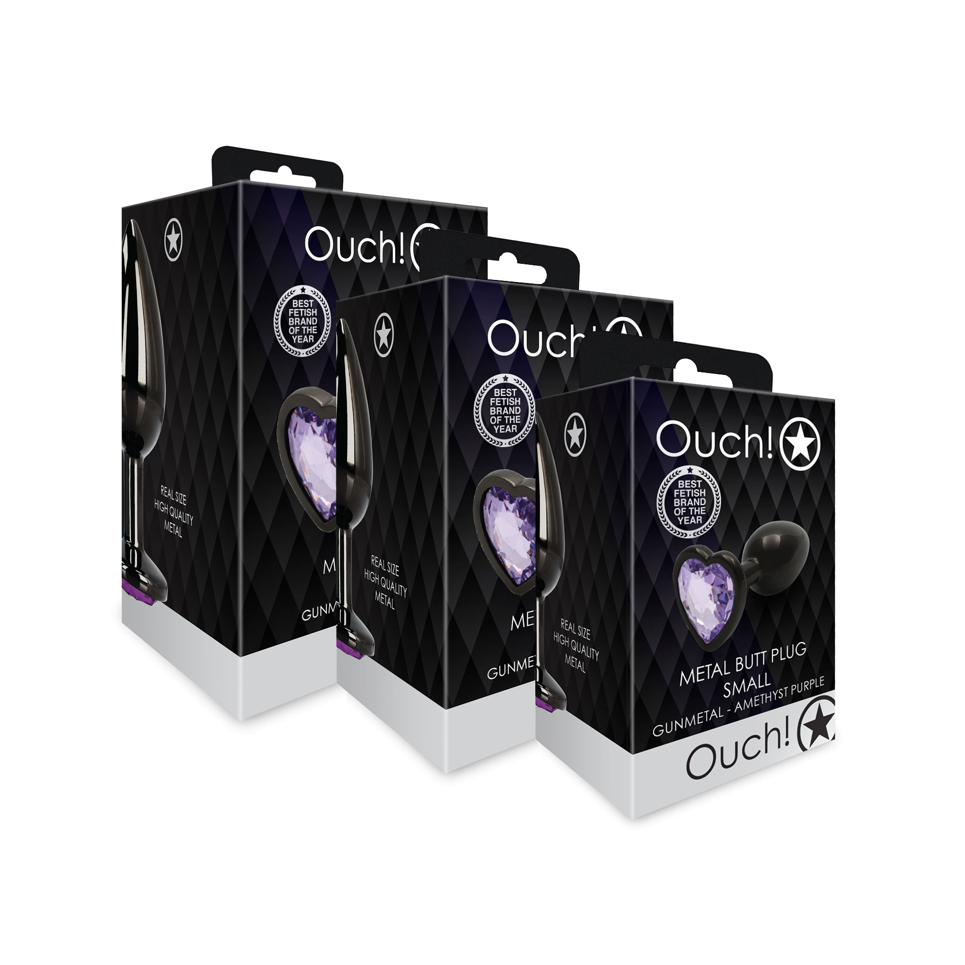 Sextoys Pour Tous Plug Anal Métallique Cœur Gunmetal - Améthyste - OUCH | eBay